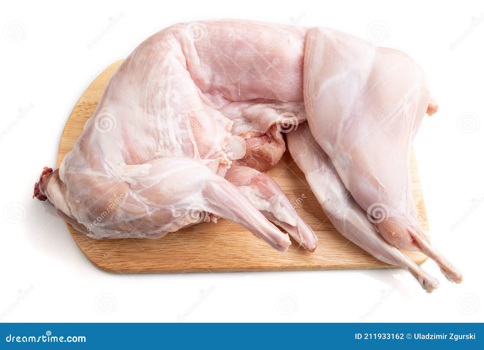Whole Raw Rabbit Isolated on a White Background. Side View Stock Photo ...