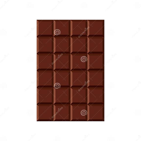 Whole Rectangular Chocolate Bar. Square Pieces of Dark Brown Milk ...