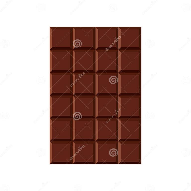 Whole Rectangular Chocolate Bar. Square Pieces of Dark Brown Milk ...