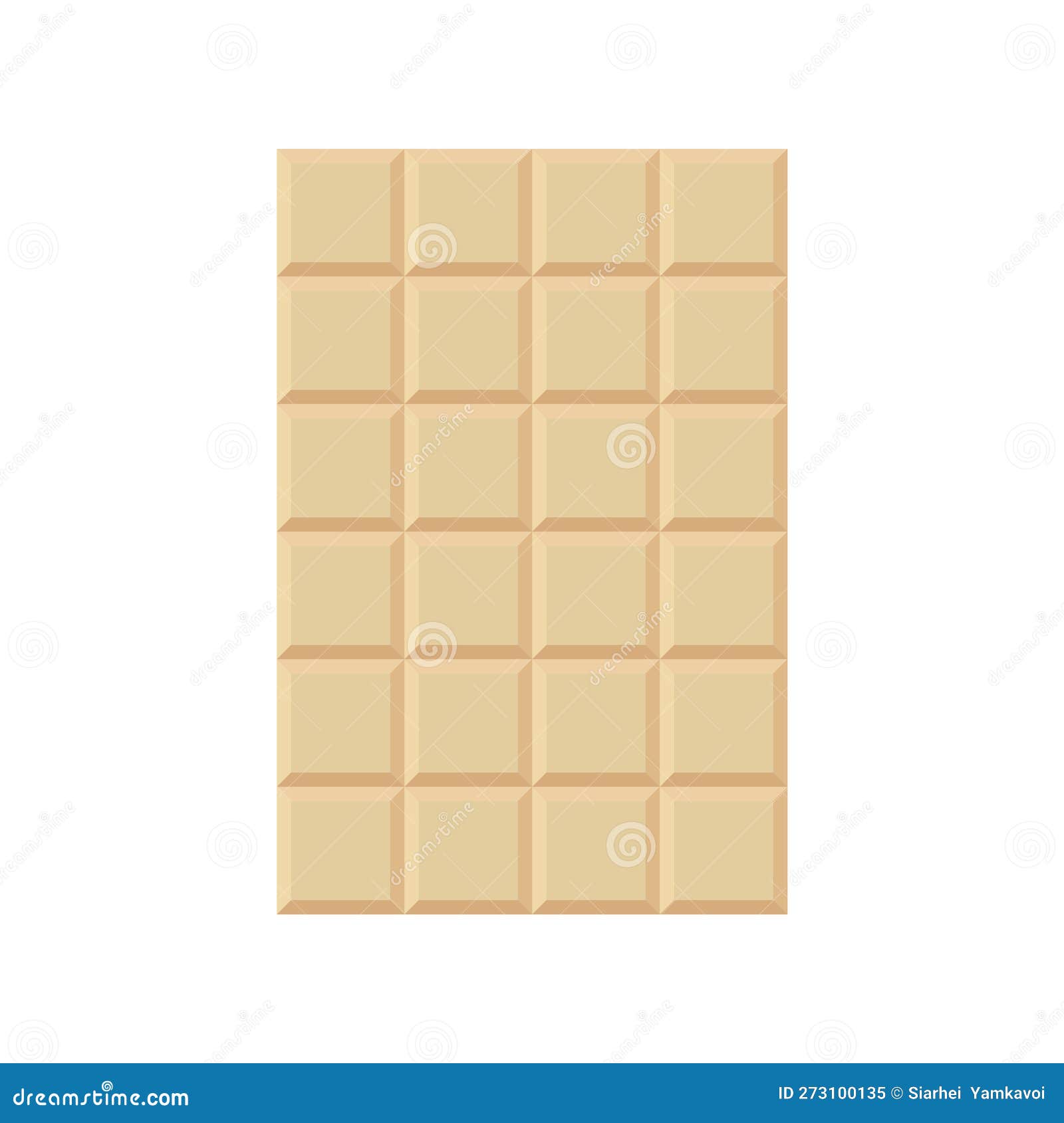 Whole Rectangular White Chocolate Bar. Square Pieces of Milk Chocolate ...