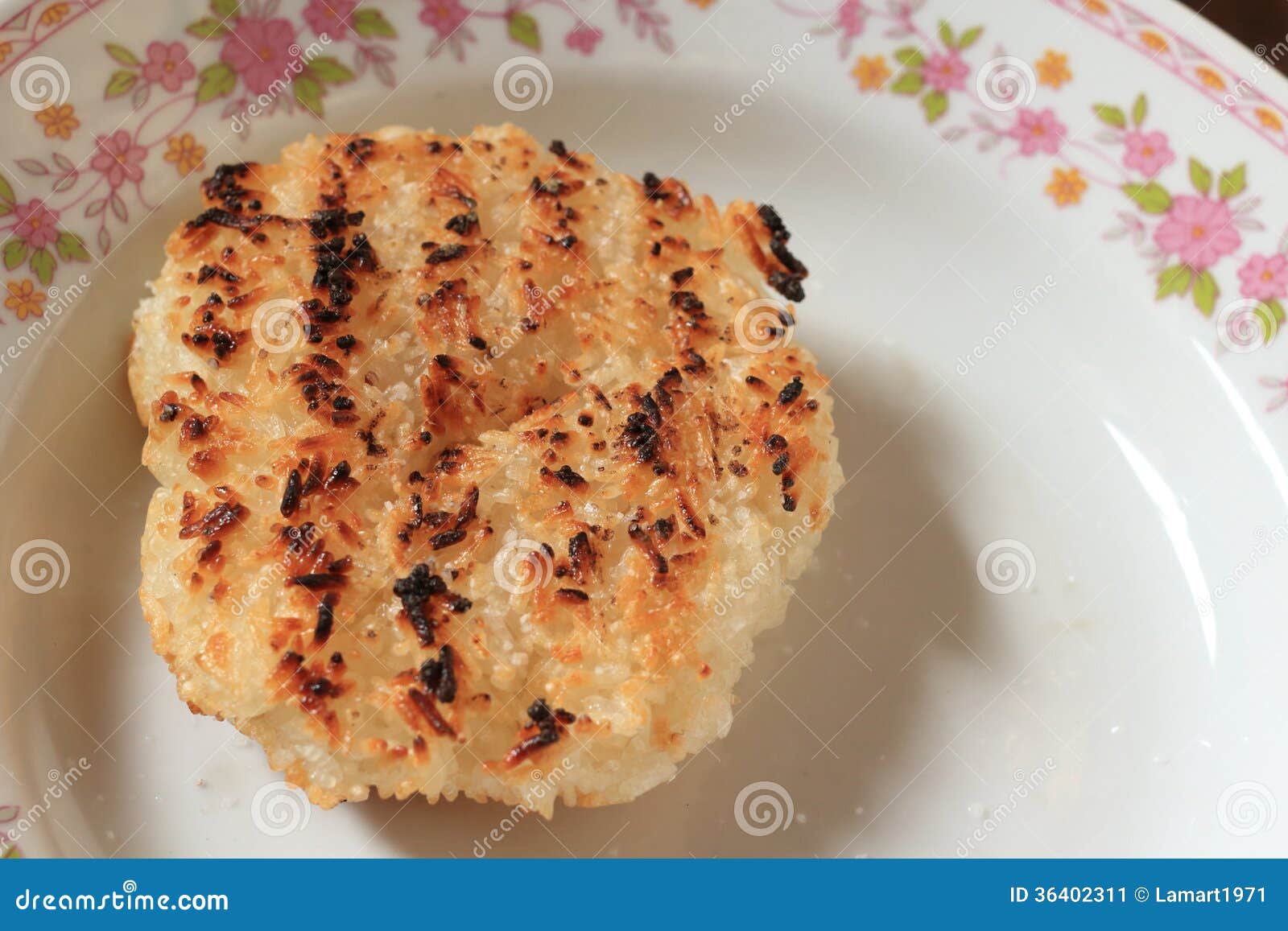 Whole Rice Made into Balls and Baked Stock Image - Image of background ...
