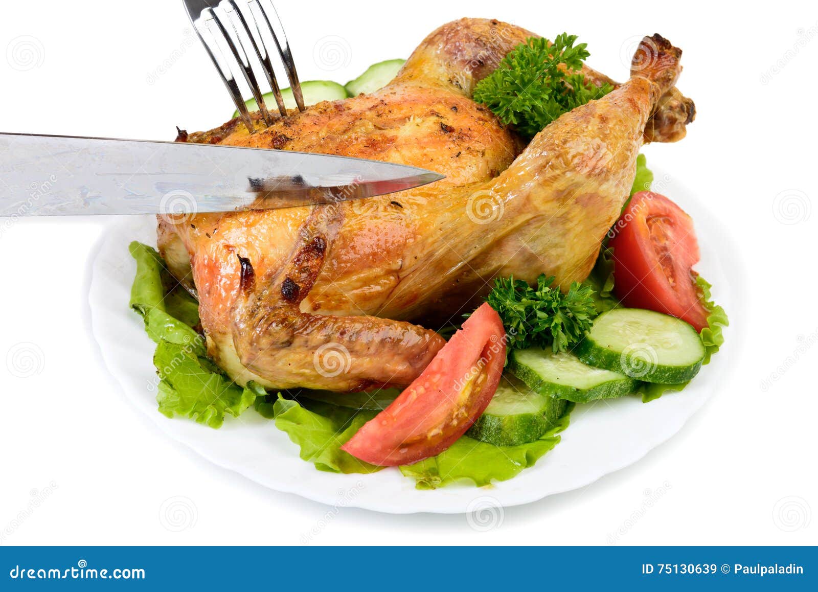 Whole Roast Chicken stock image. Image of full, meal - 75130639