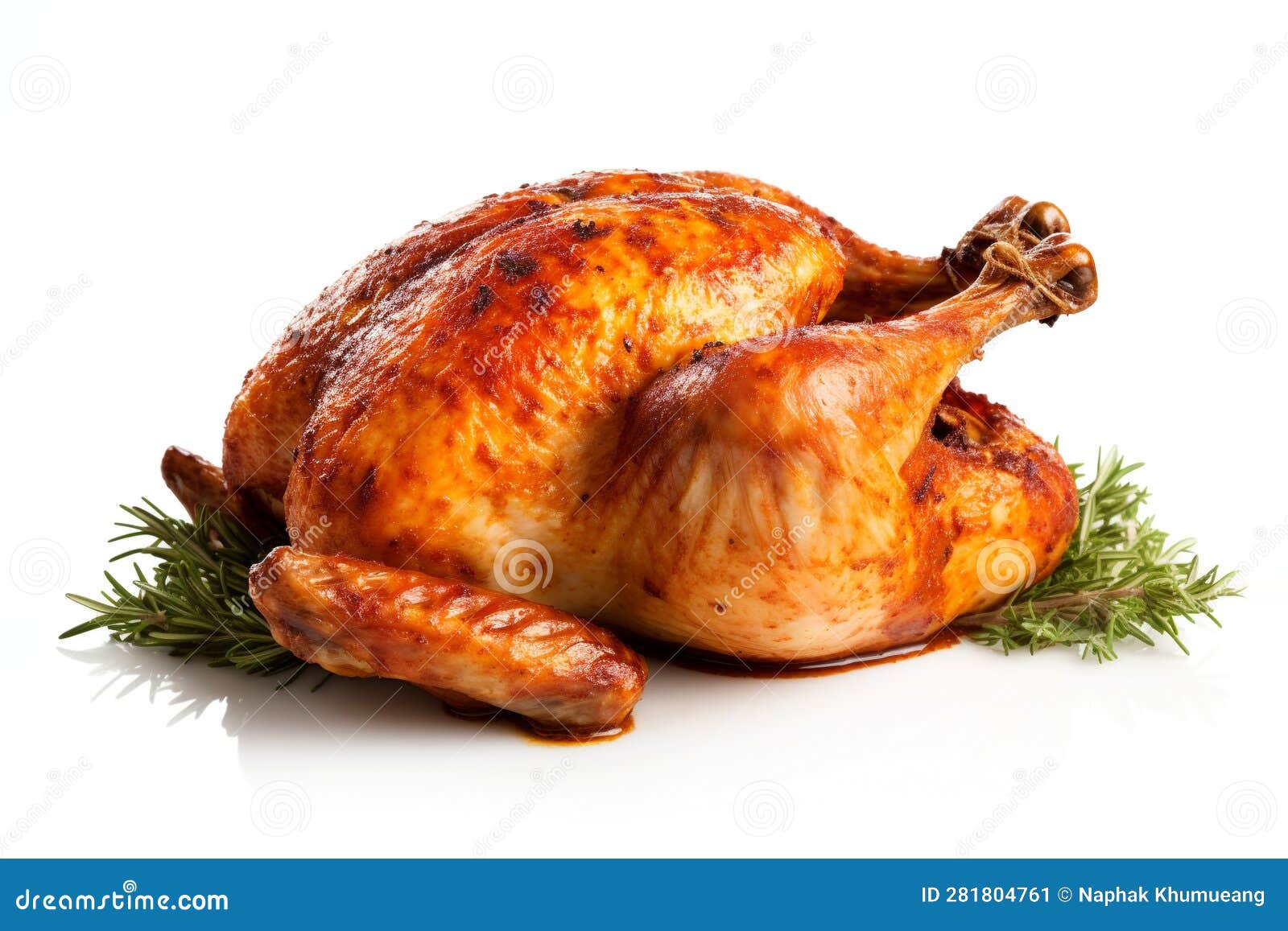Whole Roasted Chicken on a White Background. Grilled Chicken. Ai ...