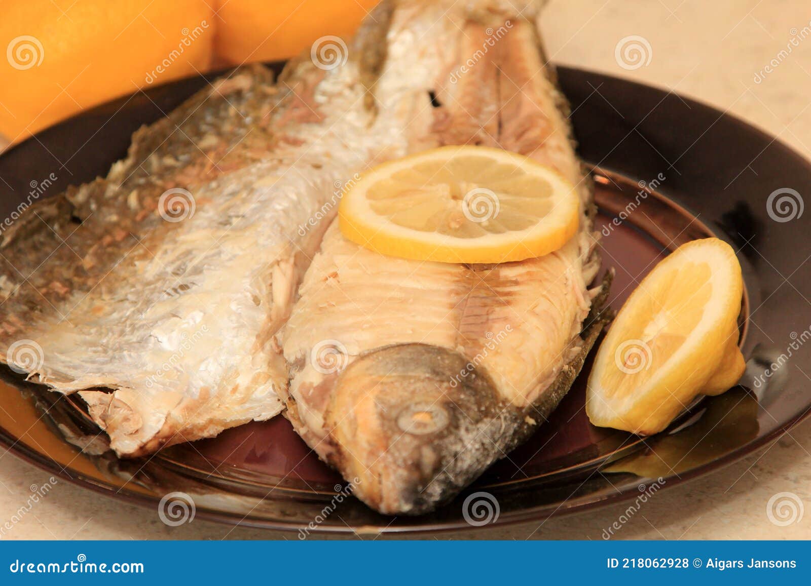 Whole on Salt Cooked Fish with Skin Removed on One Side .Whole Fish ...