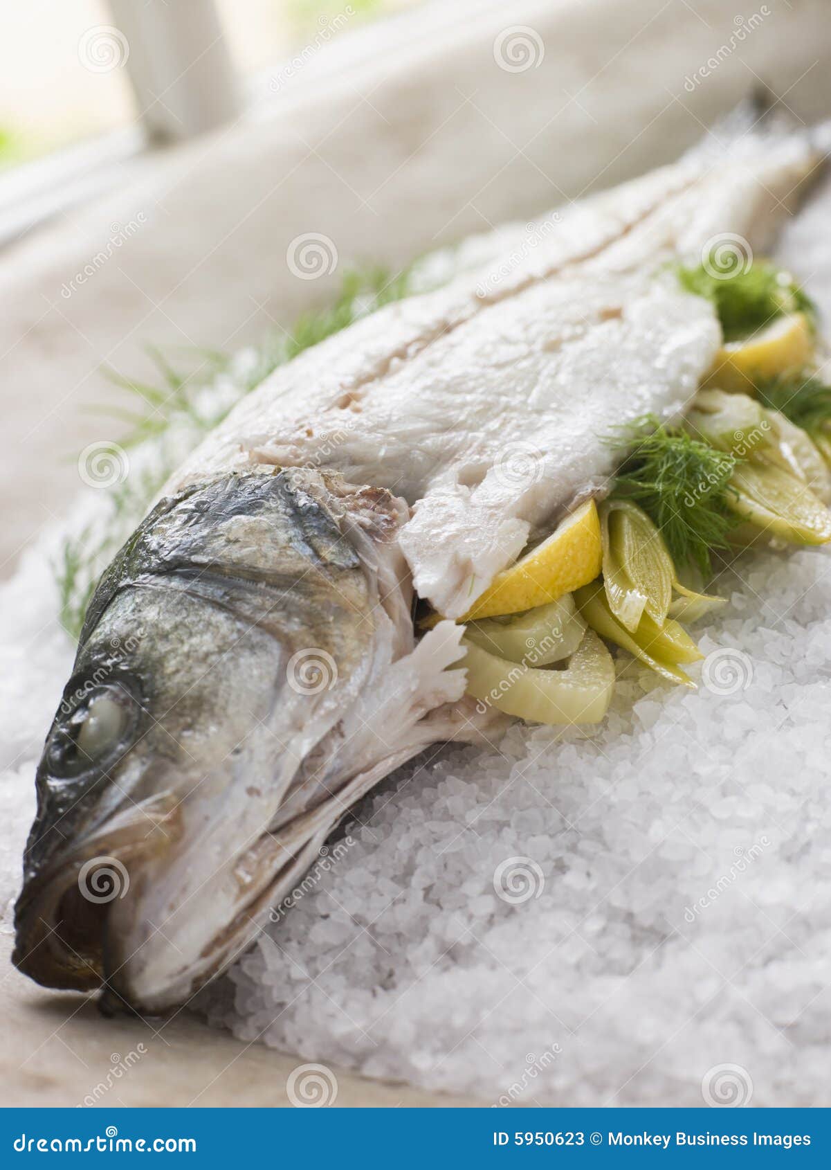 Whole Seabass Roasted in a Sea Salt Crust Stock Image - Image of panes ...