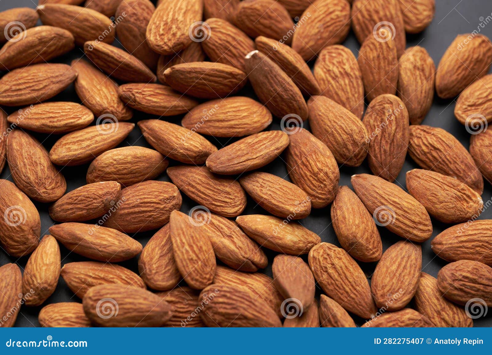 Whole Shelled Almond Nuts Kernels Studio Background Stock Image - Image ...