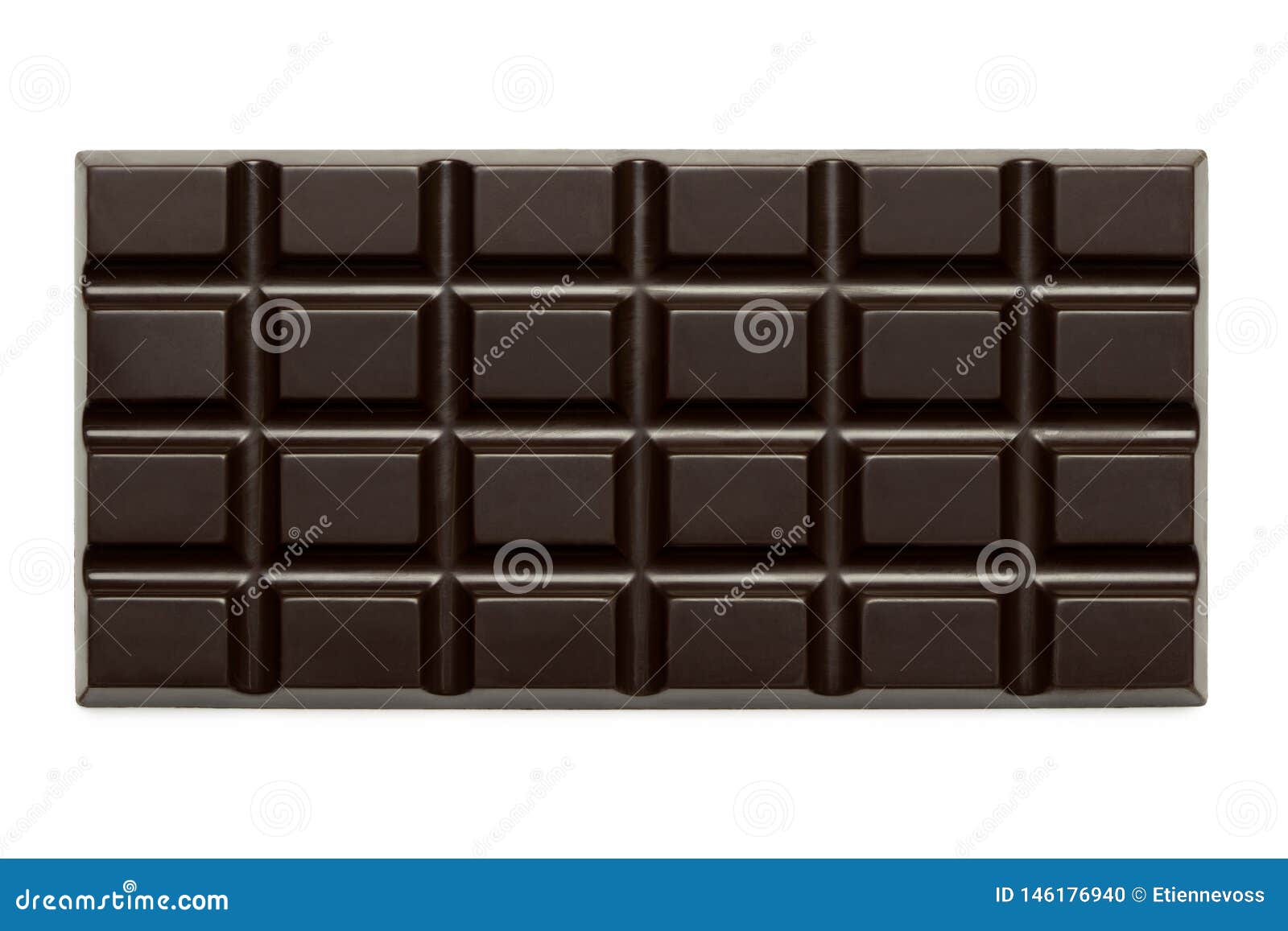 Whole Slab of Dark Chocolate Isolated on White from Above. Stock ...