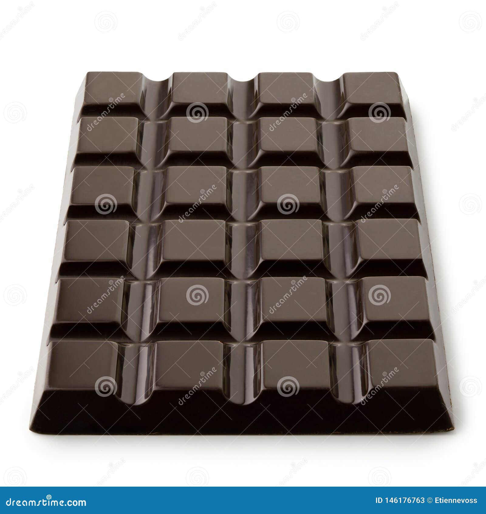 Whole Slab of Dark Chocolate Isolated on White. Front View. Stock ...
