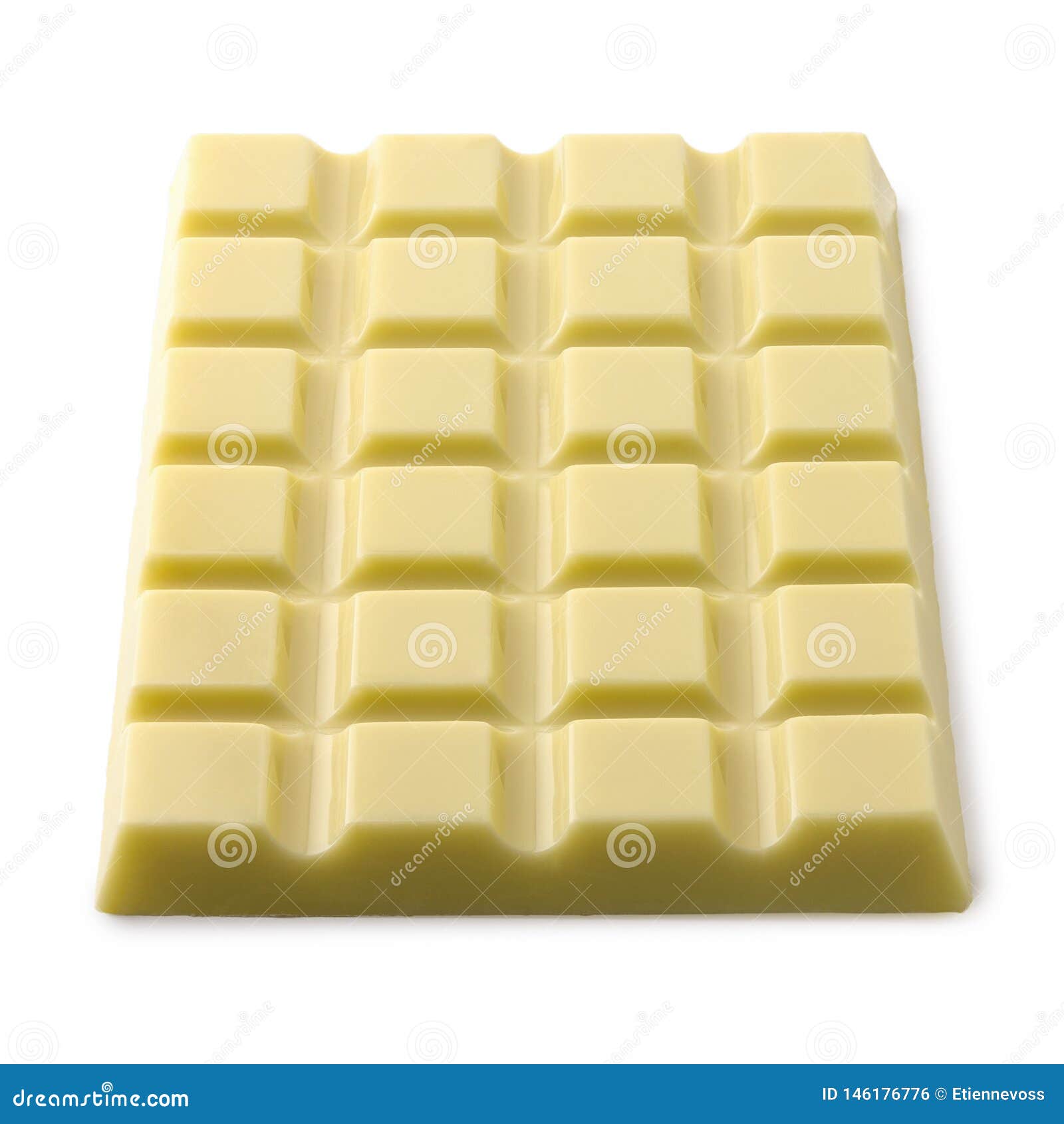 Whole Slab of White Chocolate Isolated on White. Front View. Stock ...