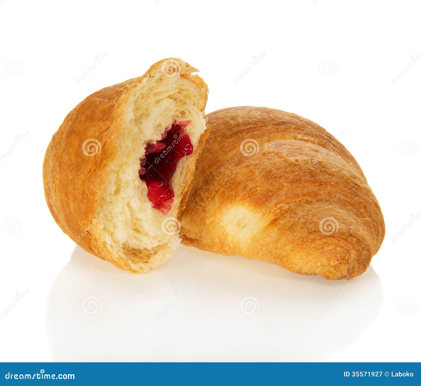 Whole and the Slice of a Croissant Stock Image - Image of cooked, flour ...