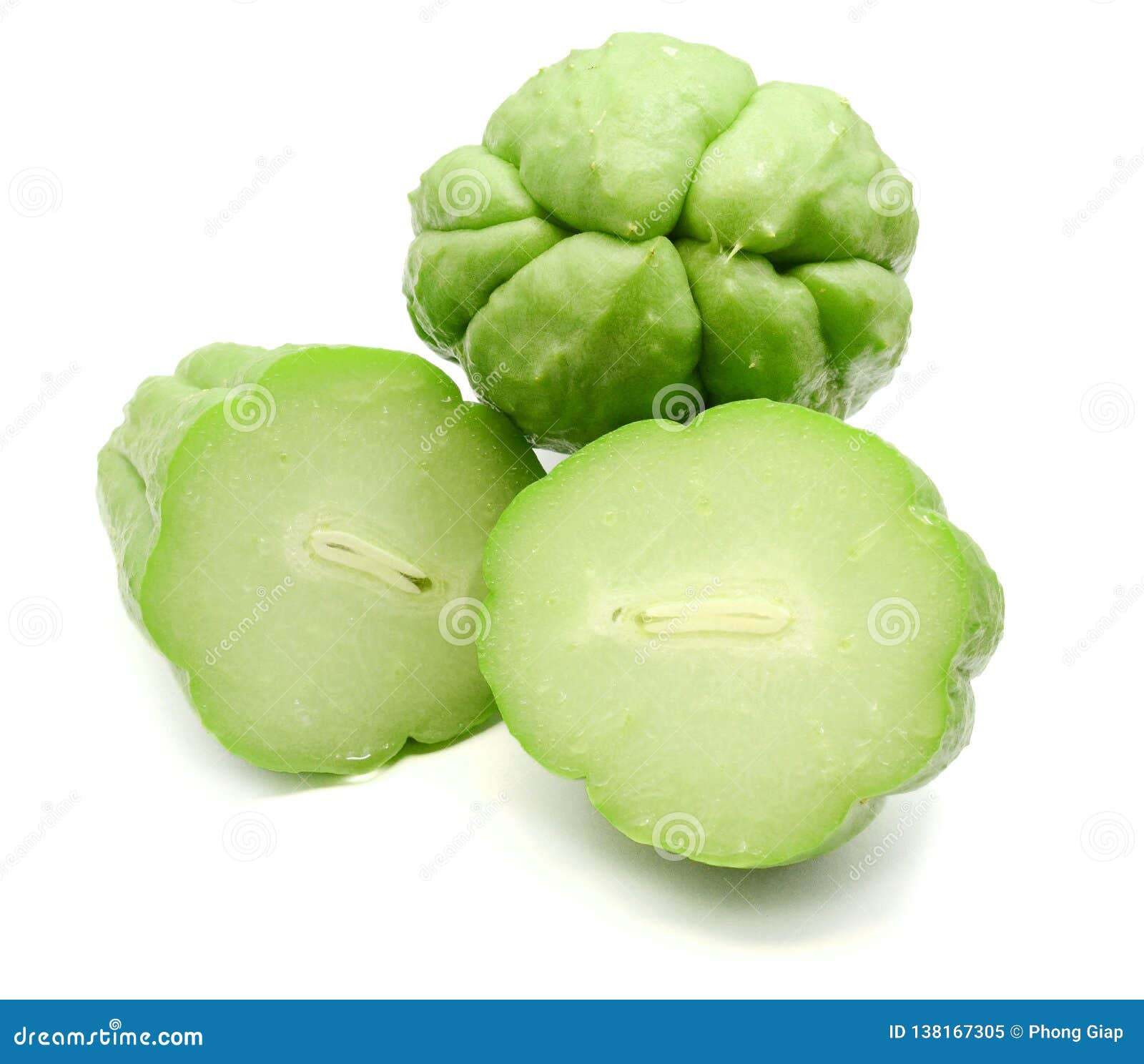 Chayotes Isolated on White Background. Stock Image - Image of fruit ...