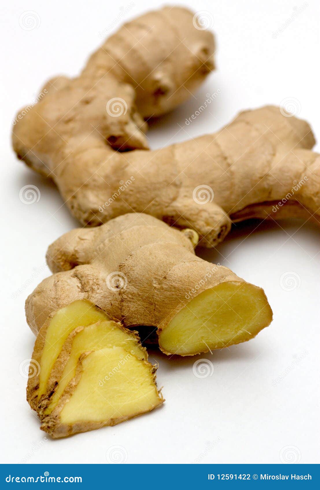 Whole and Sliced Ginger Root Stock Photo - Image of white, shape: 12591422