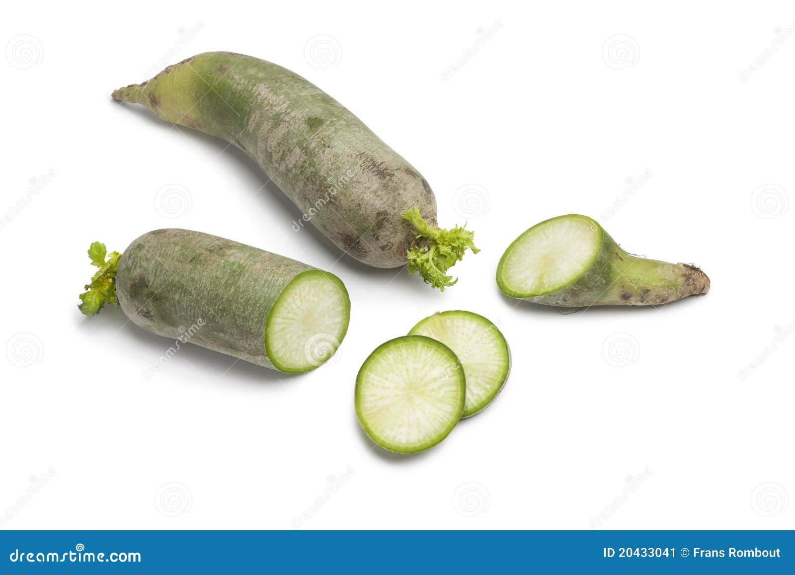 Whole and Sliced Green Radish Stock Image - Image of horizontal, sliced ...