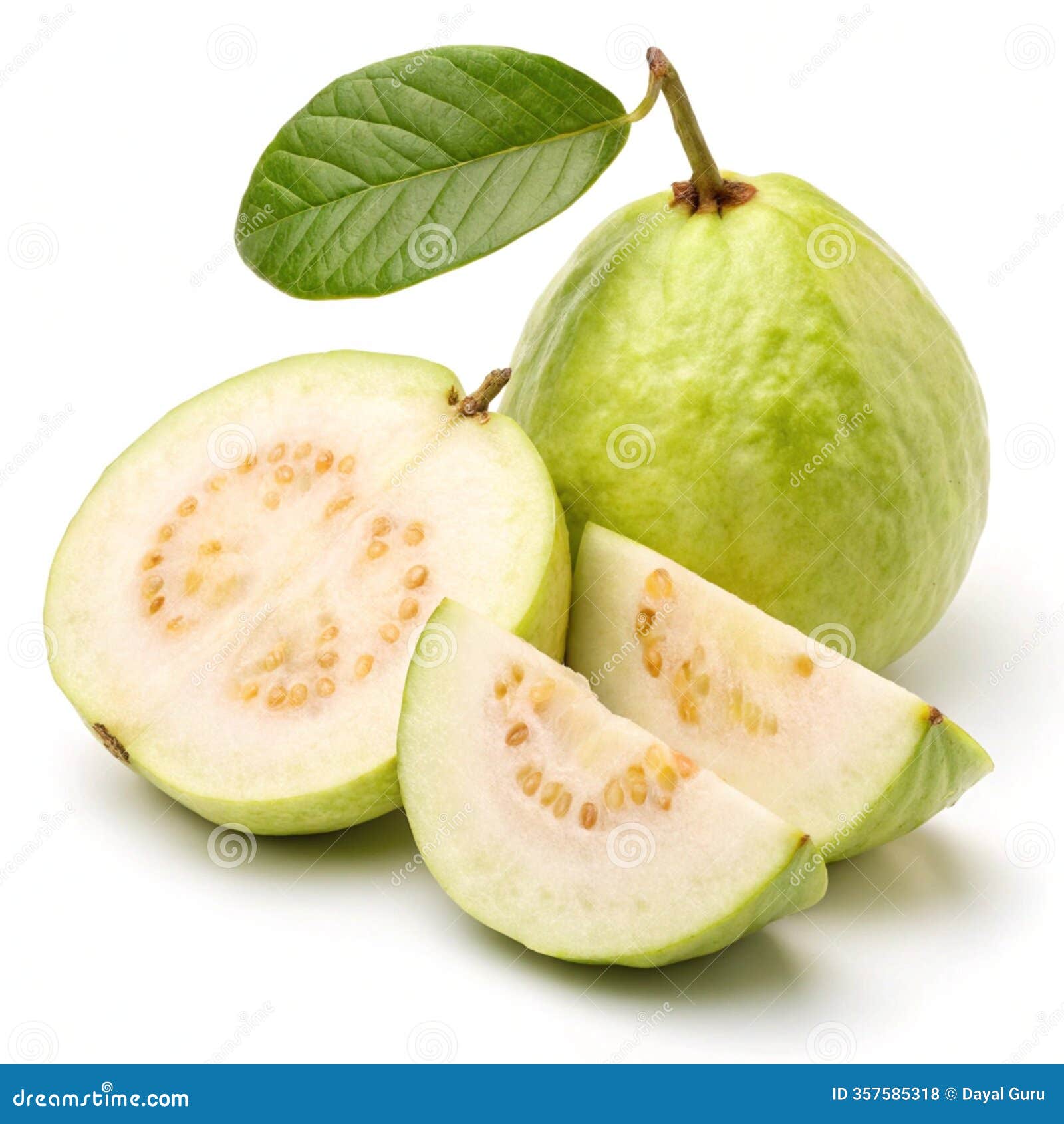 Whole and sliced guava stock illustration. Illustration of natural ...