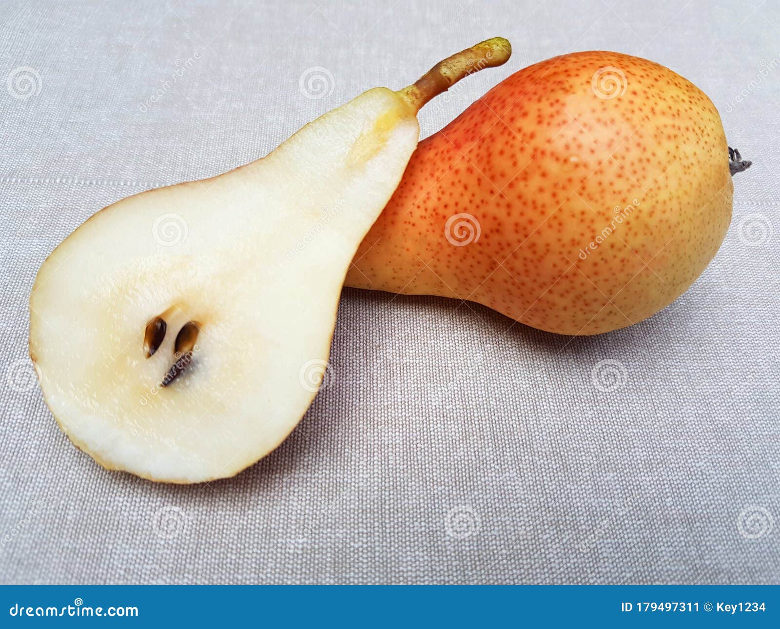Whole and sliced pears stock image. Image of closeup - 179497311