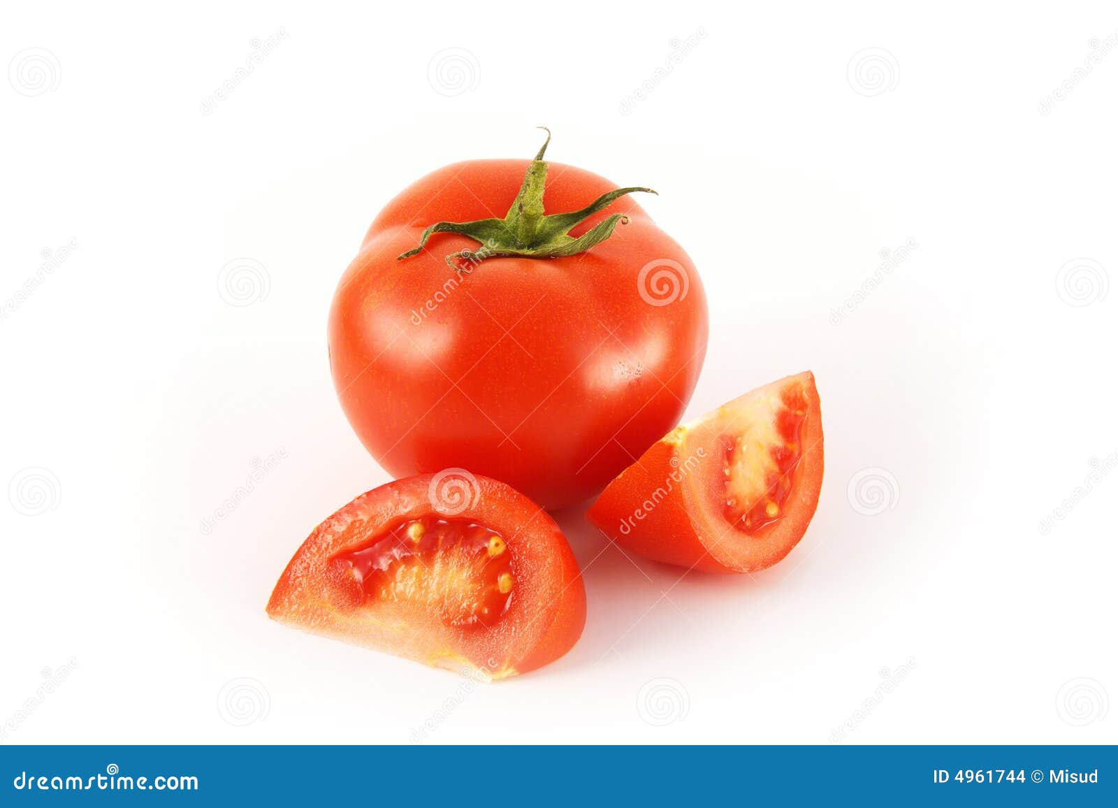 Whole and Sliced Ripe Tomato Stock Photo - Image of ripened, isolated ...
