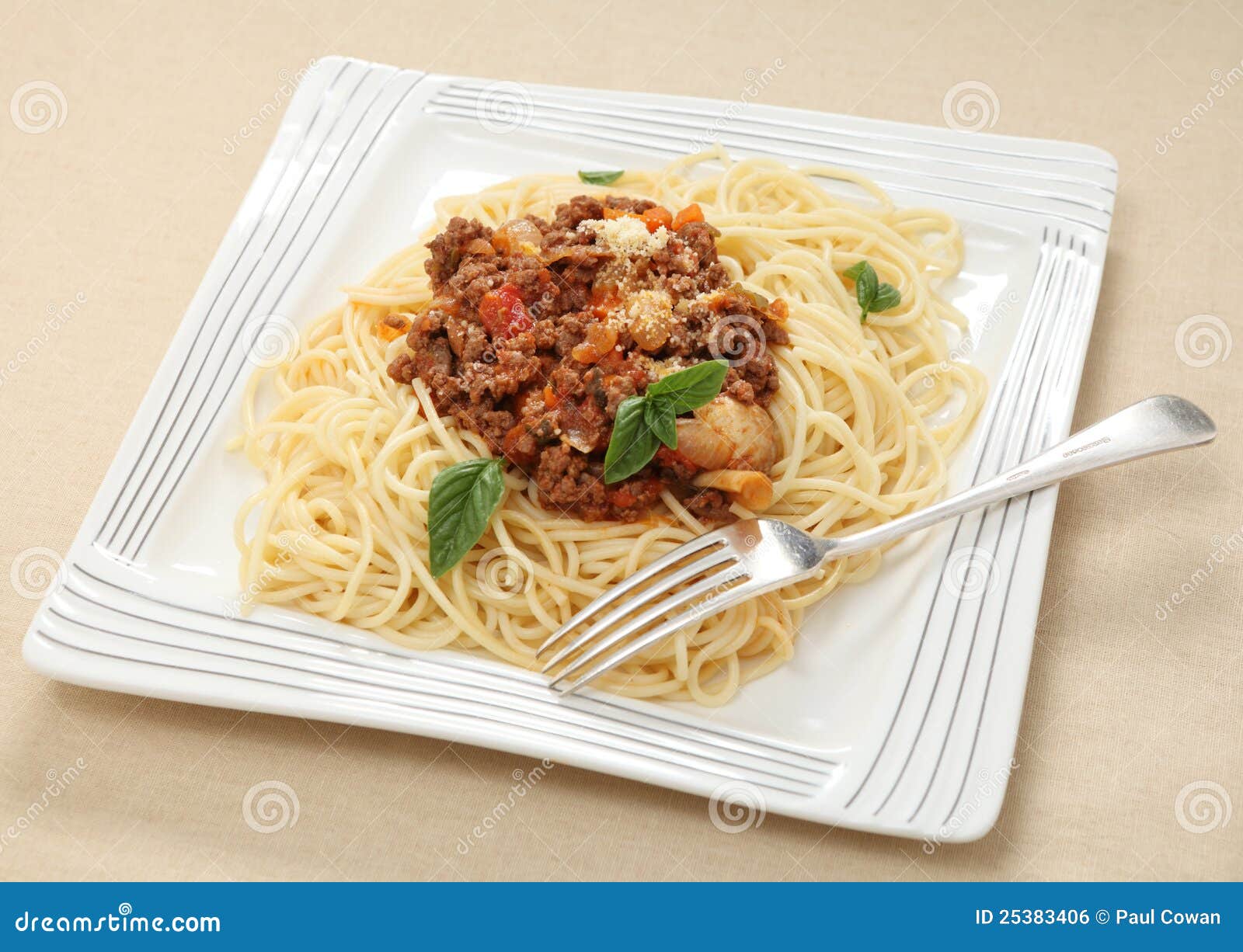Whole spaghetti plate stock photo. Image of italian, food - 25383406