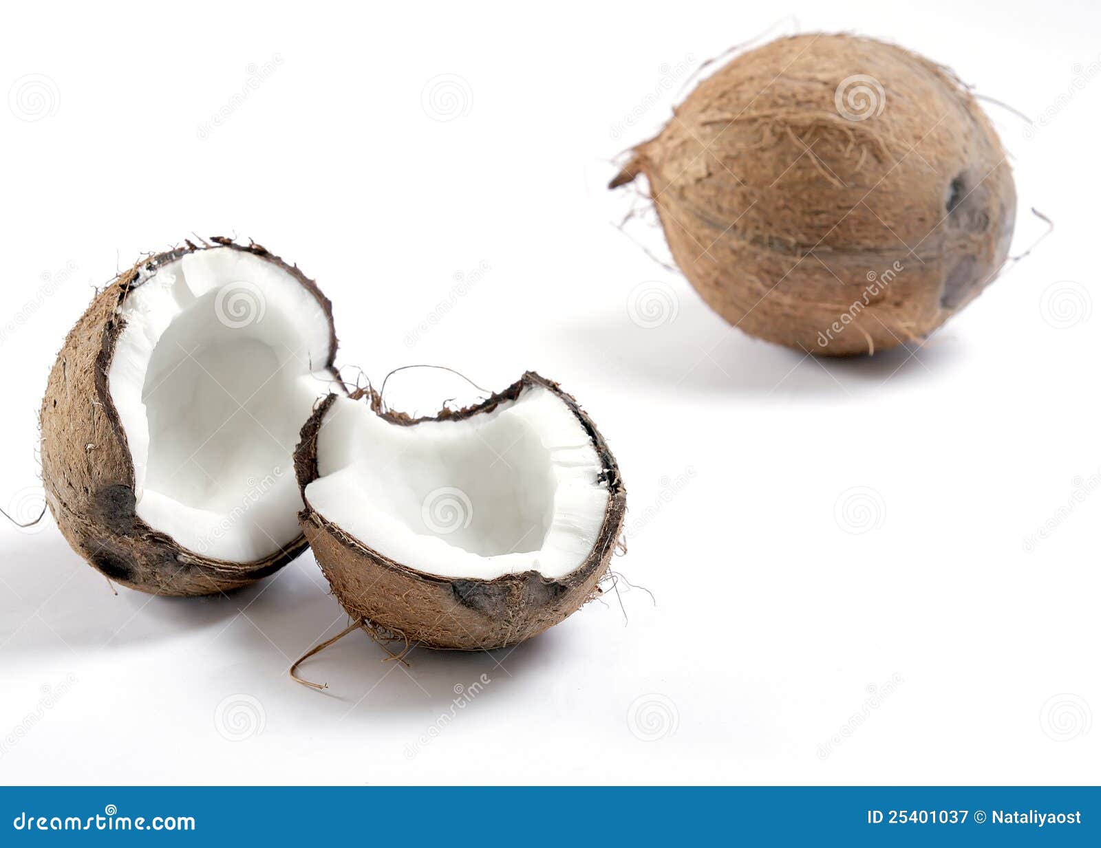 Coconuts, the Whole and Split Coco Stock Image - Image of cosmetology ...