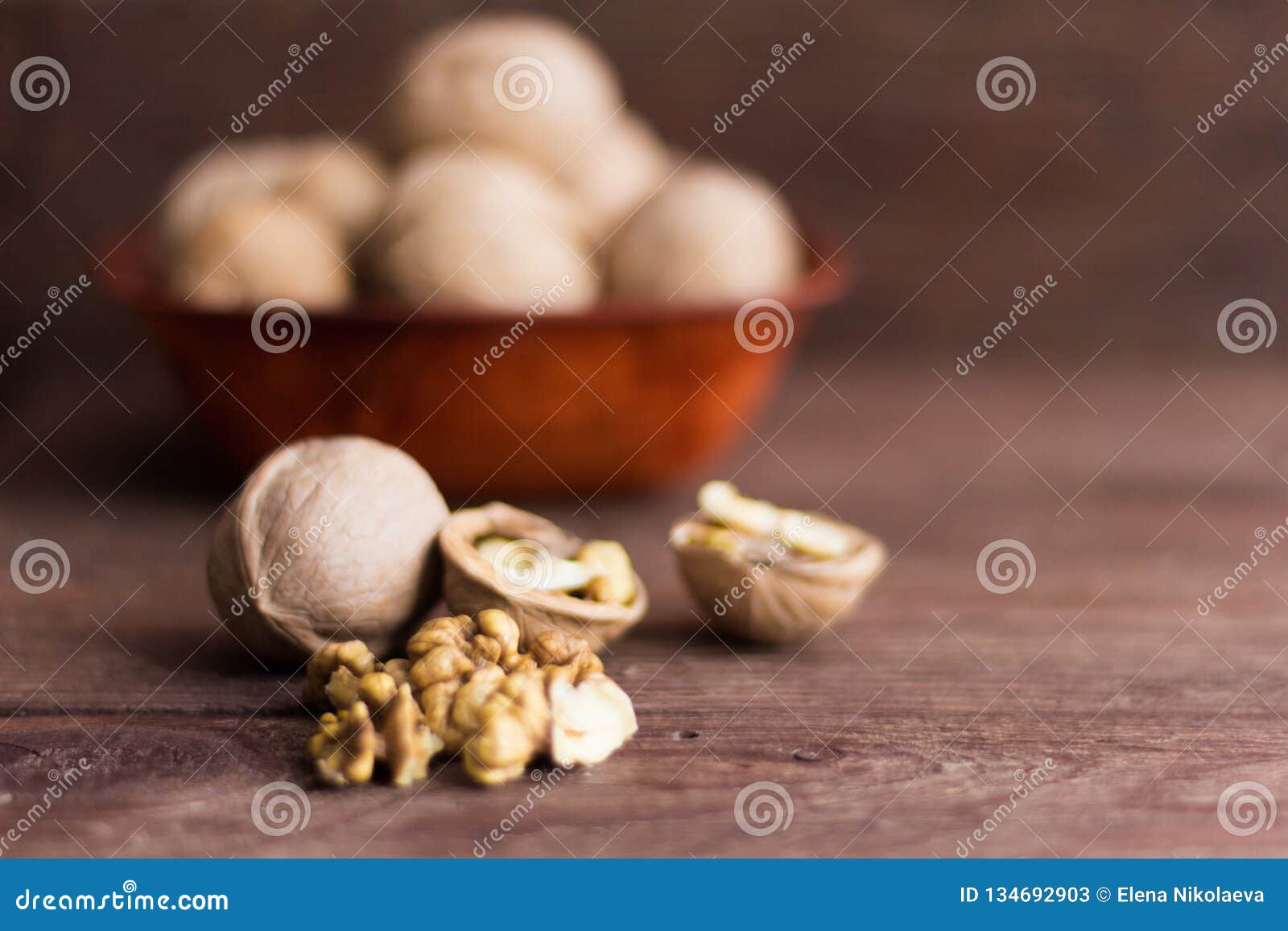 Whole and Split Walnuts on Wooden Background Stock Image - Image of ...
