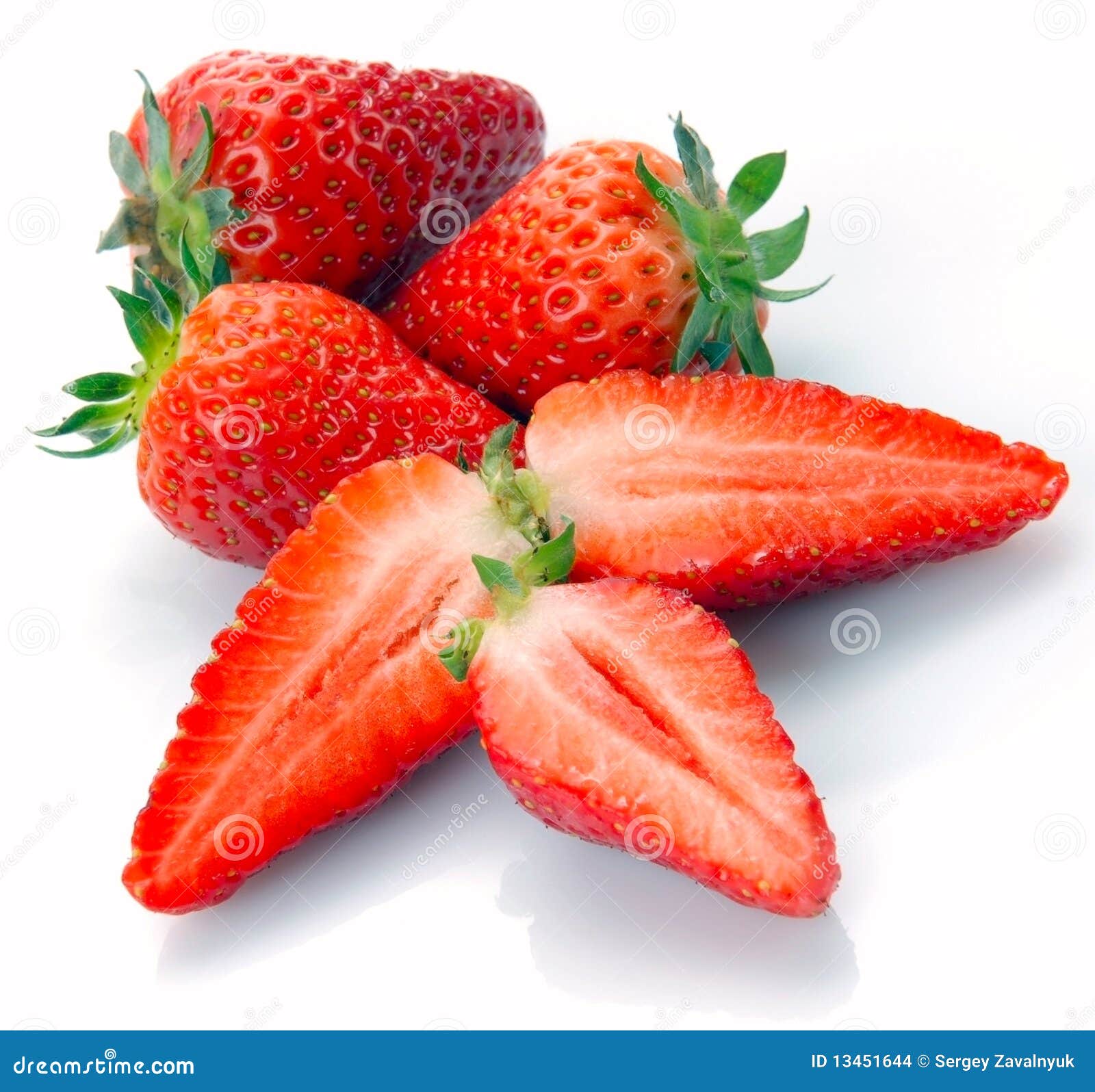 The Whole Strawberry and Half Stock Photo - Image of macro, freshness ...