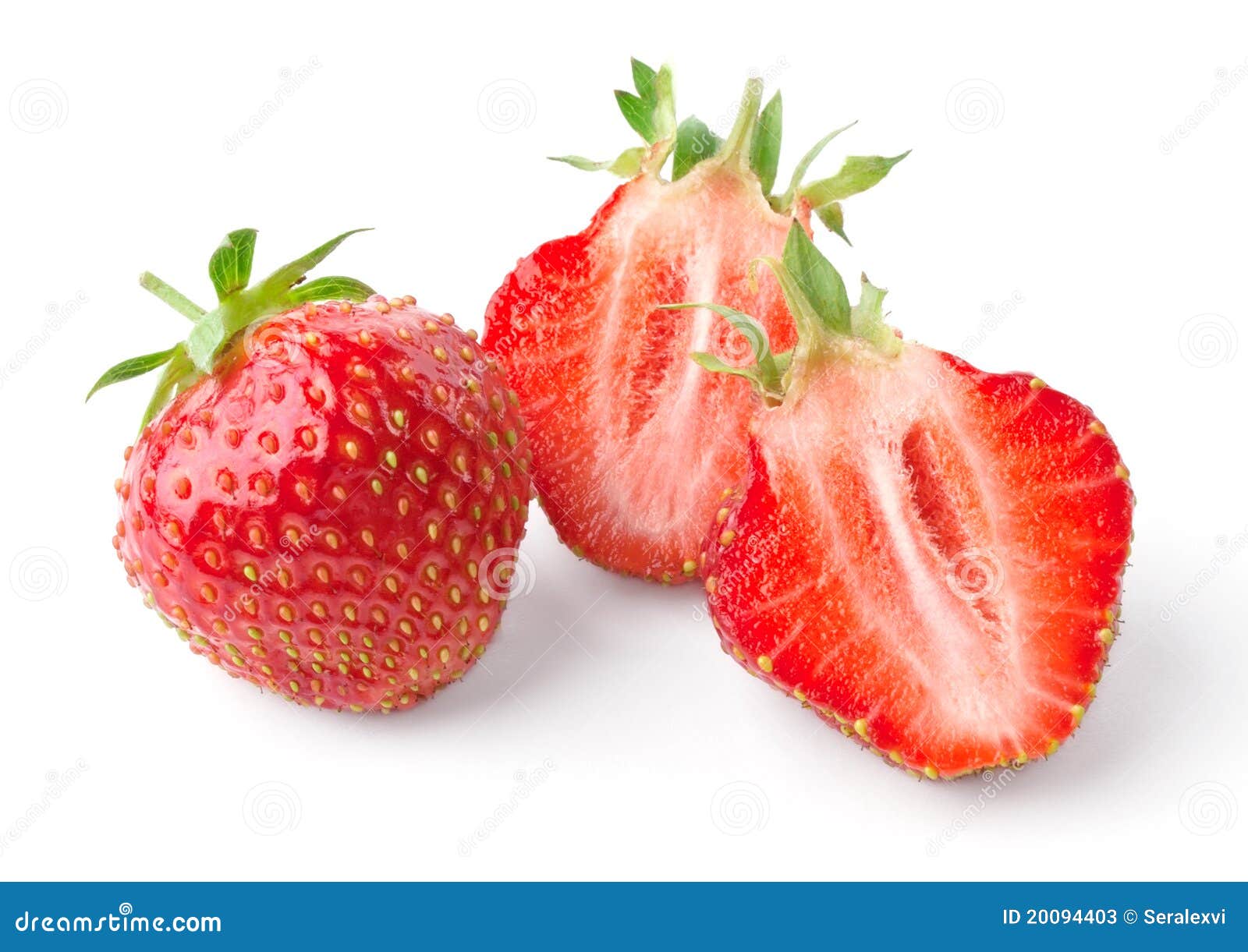 Whole Strawberry And Strawberry Cut In Half Stock Image - Image of ...