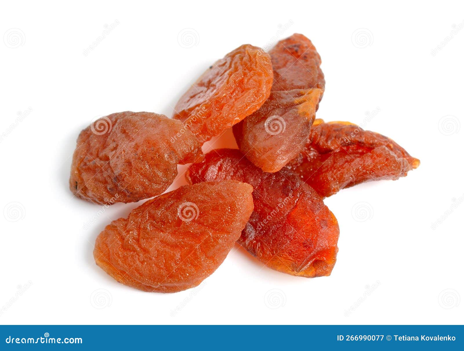 Whole Sun-dried Apricots without Stones. Isolated on White Background ...