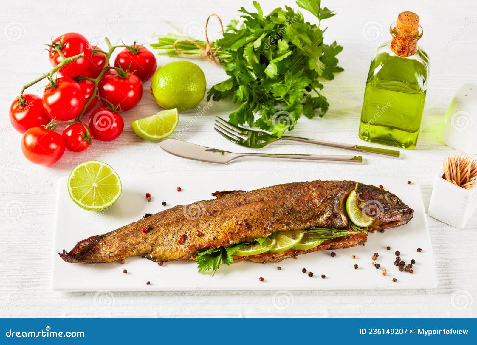 Whole Trout Fish Baked in an Oven Stock Image - Image of trout, plate ...