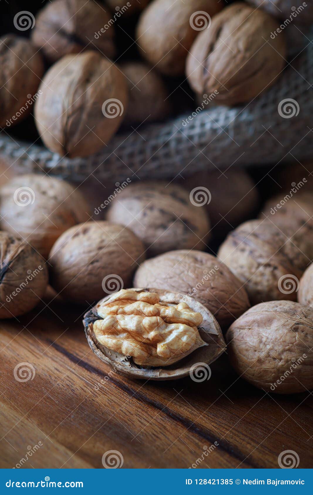 Whole walnuts in shell stock image. Image of open, organic - 128421385