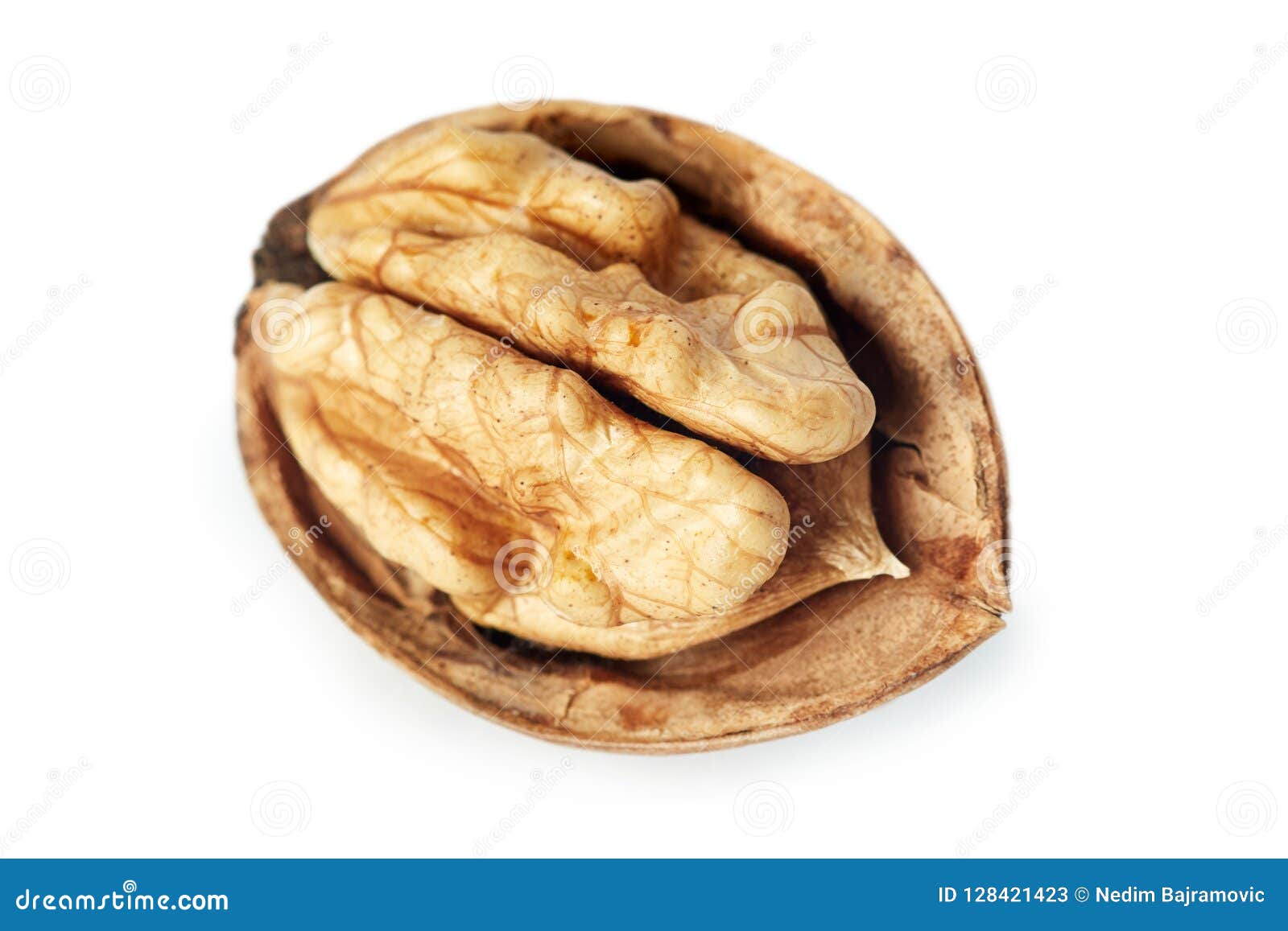 Whole walnuts in shell stock image. Image of snack, white - 128421423