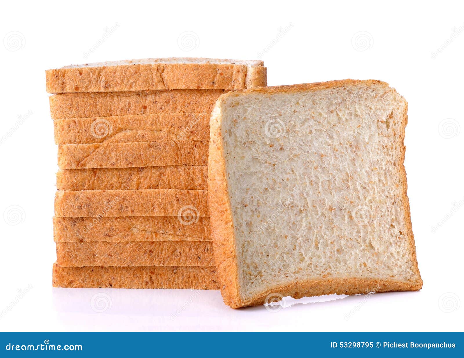 Whole Wheat Bread Isolated on the White Background Stock Image - Image ...