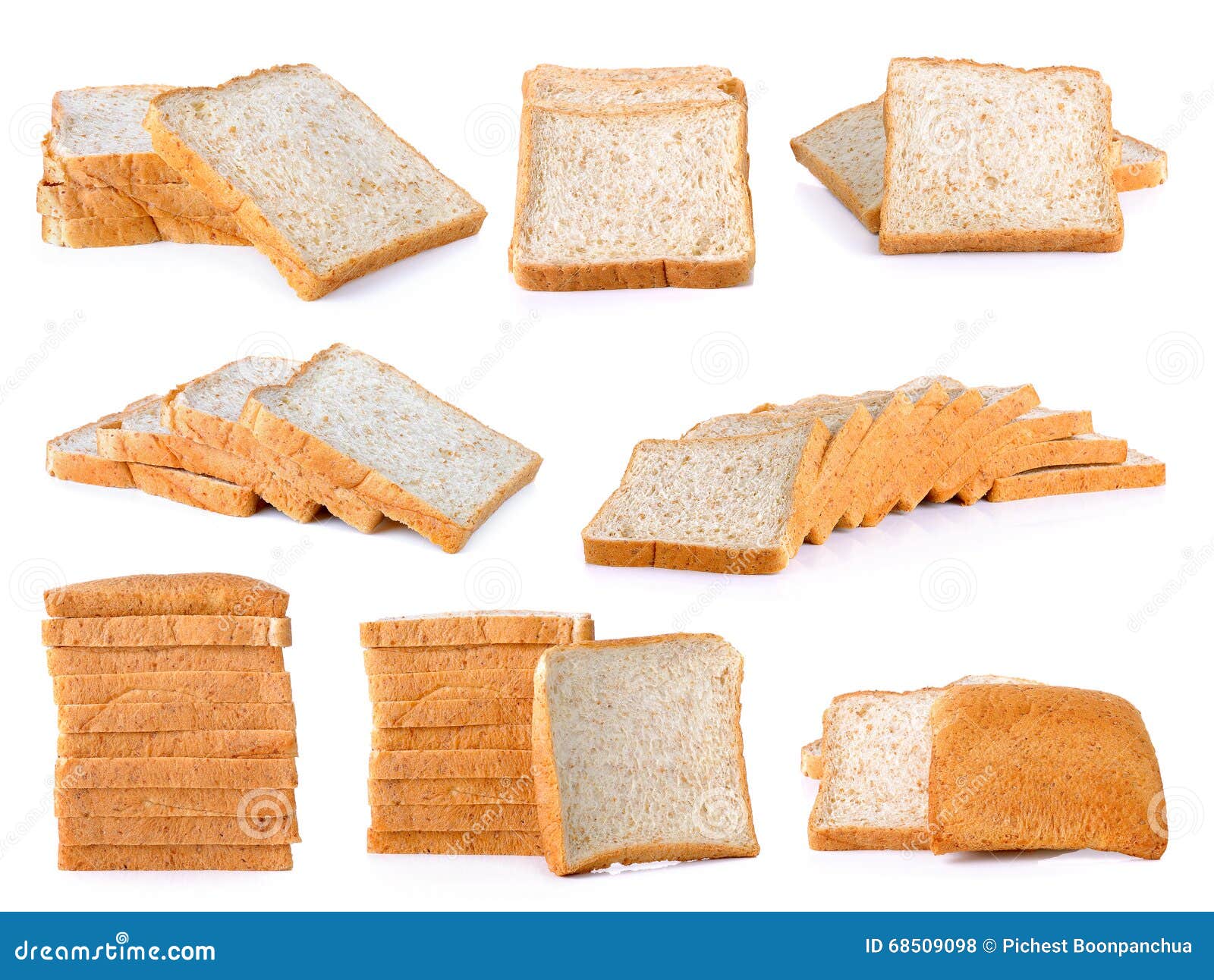 Whole Wheat Bread Isolated on the White Background Stock Photo - Image ...