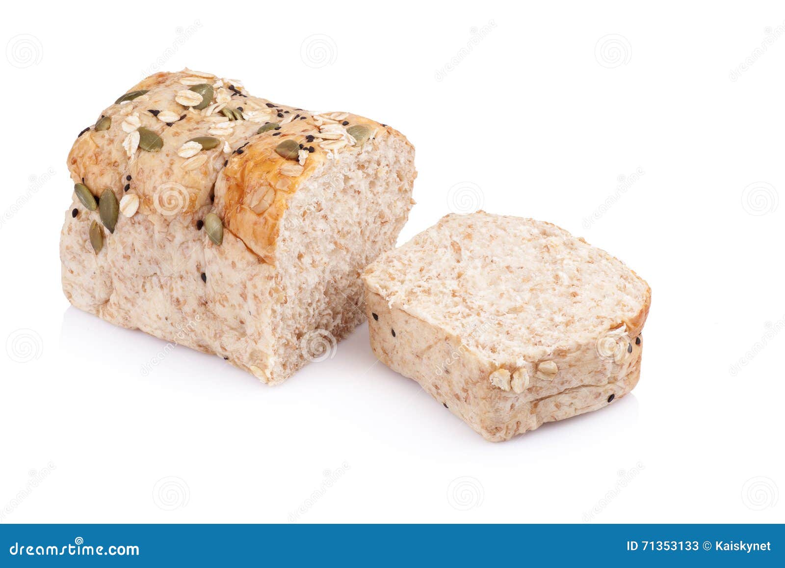 Whole Wheat Bread Isolated on White Background Stock Image - Image of ...