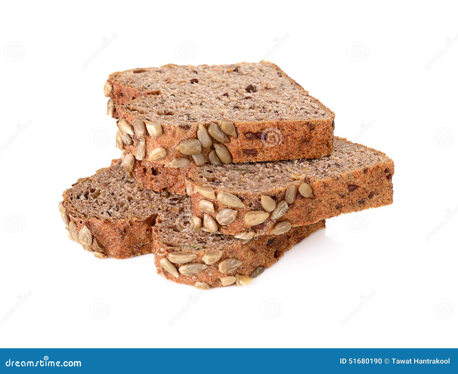 Whole Wheat Bread Isolated on White Background Stock Photo - Image of ...