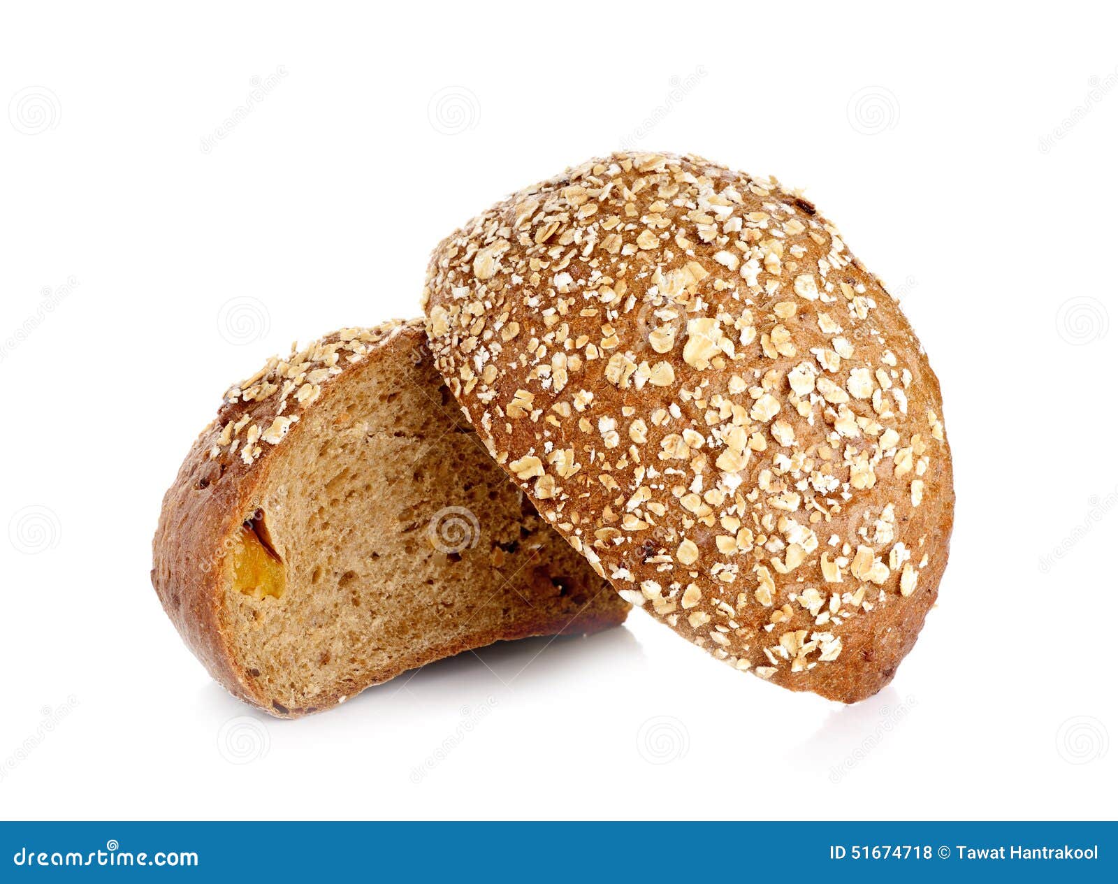 Whole Wheat Bread Isolated on White Background Stock Photo - Image of ...