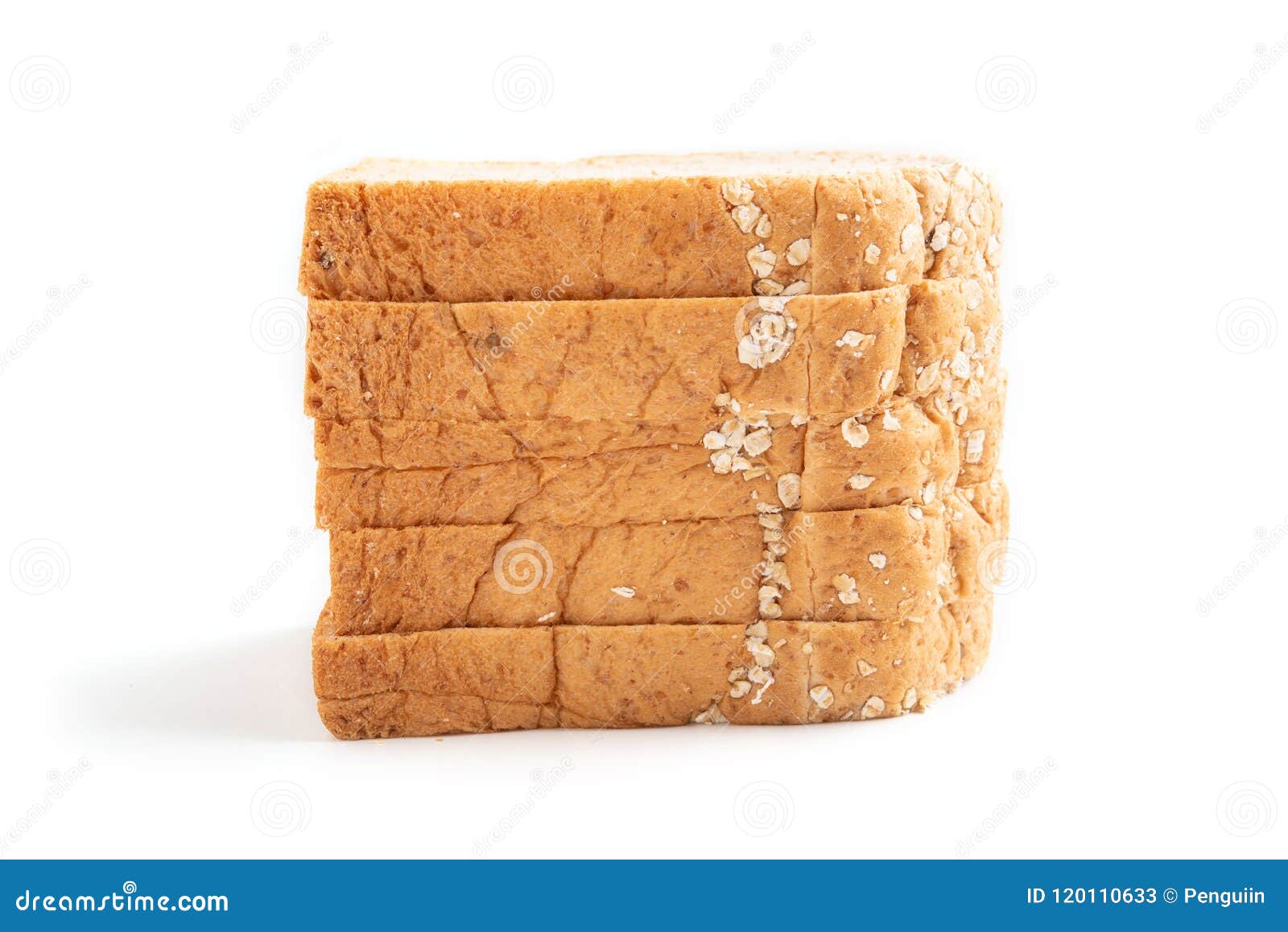 Whole Wheat Bread, Isolated on White Background Stock Image - Image of ...
