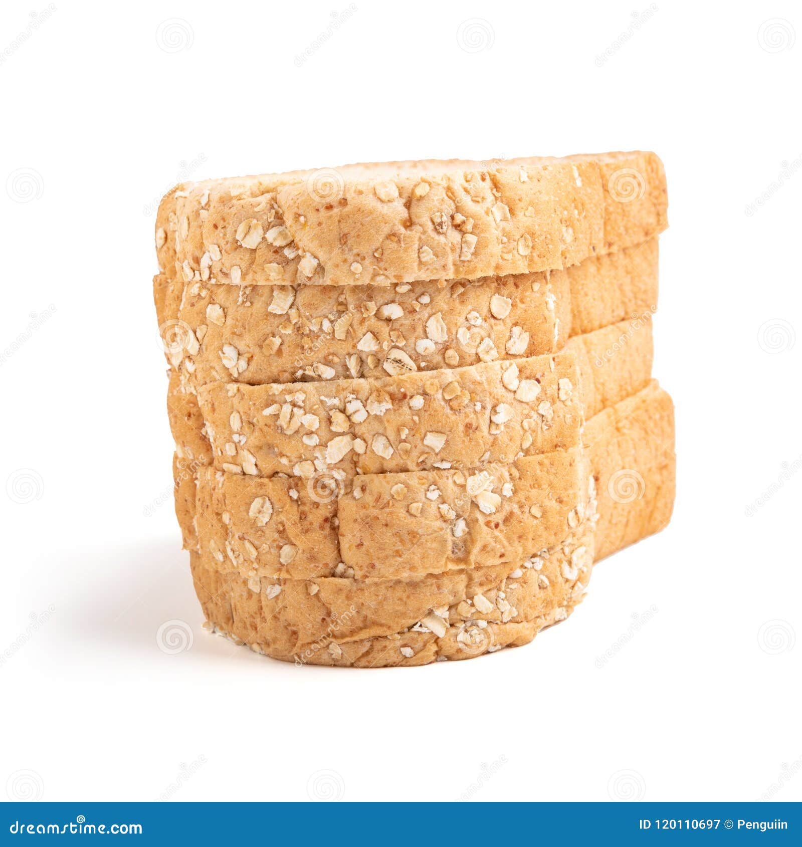 Whole Wheat Bread, Isolated on White Background Stock Image - Image of ...