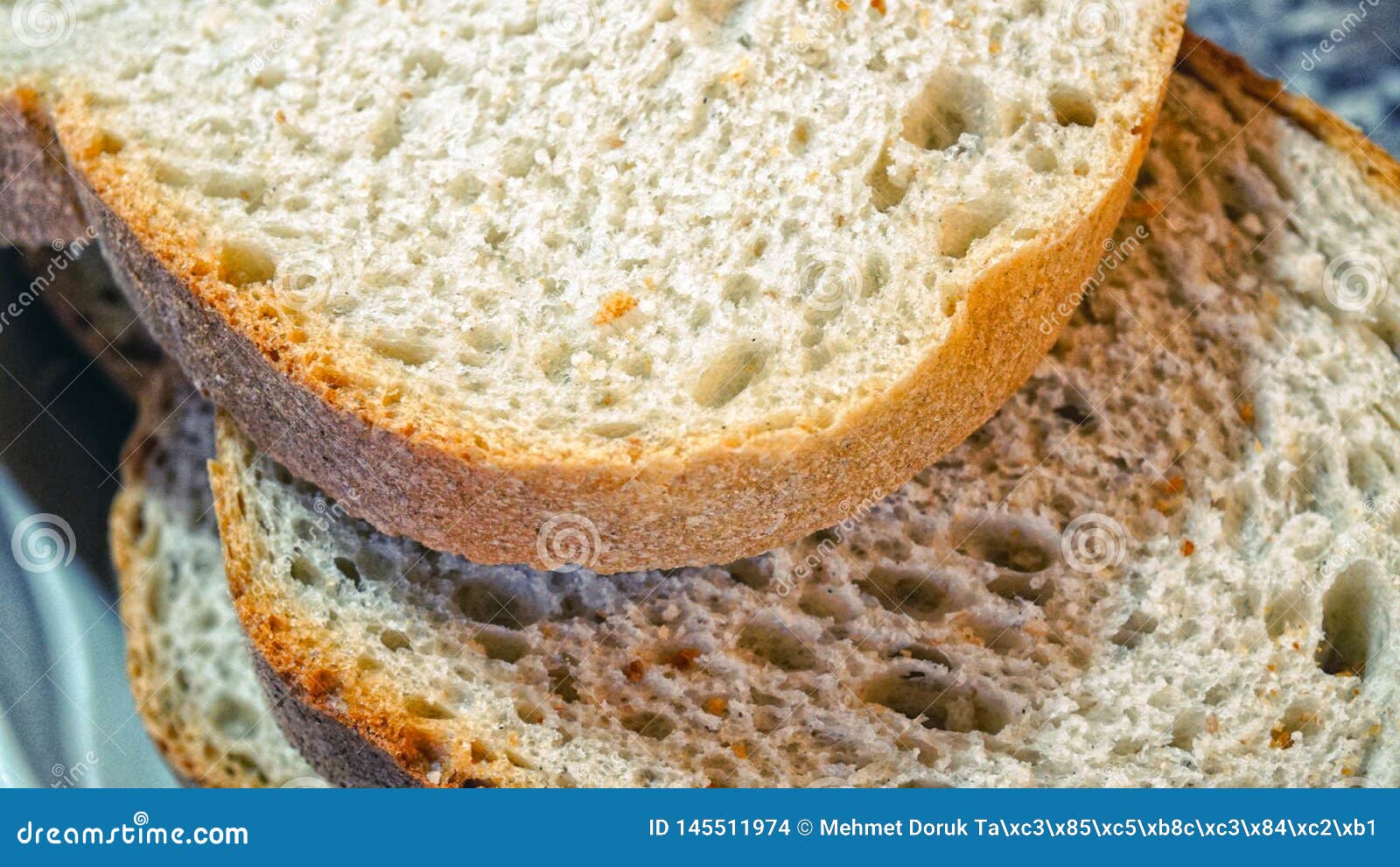 Whole Wheat Bread Slice Close Up View Stock Photo - Image of diet ...