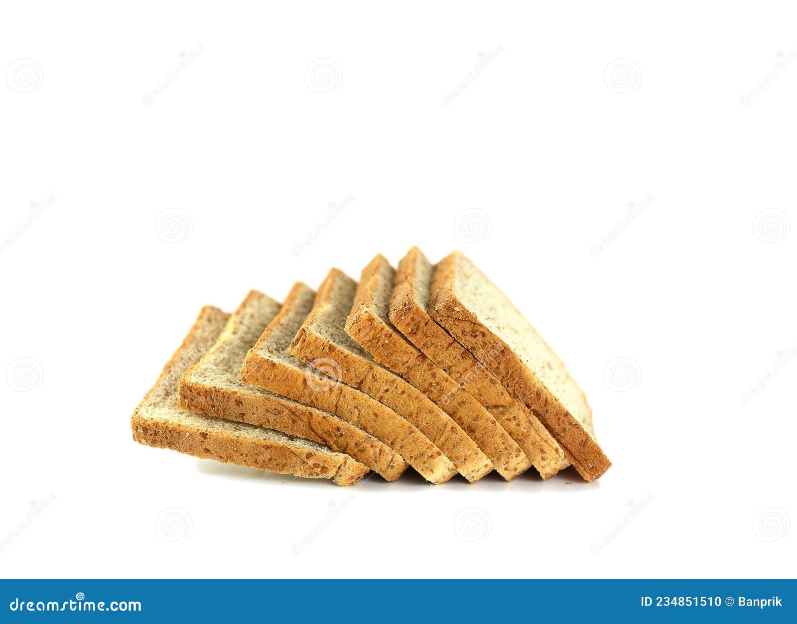 Whole Wheat Bread Sliced Isolated on a White Background Stock Photo ...