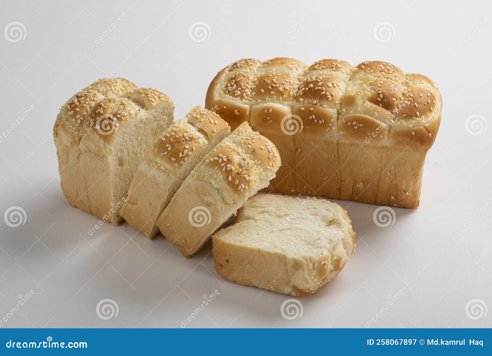 Whole Wheat Bread Slices on a White Background Stock Image - Image of ...