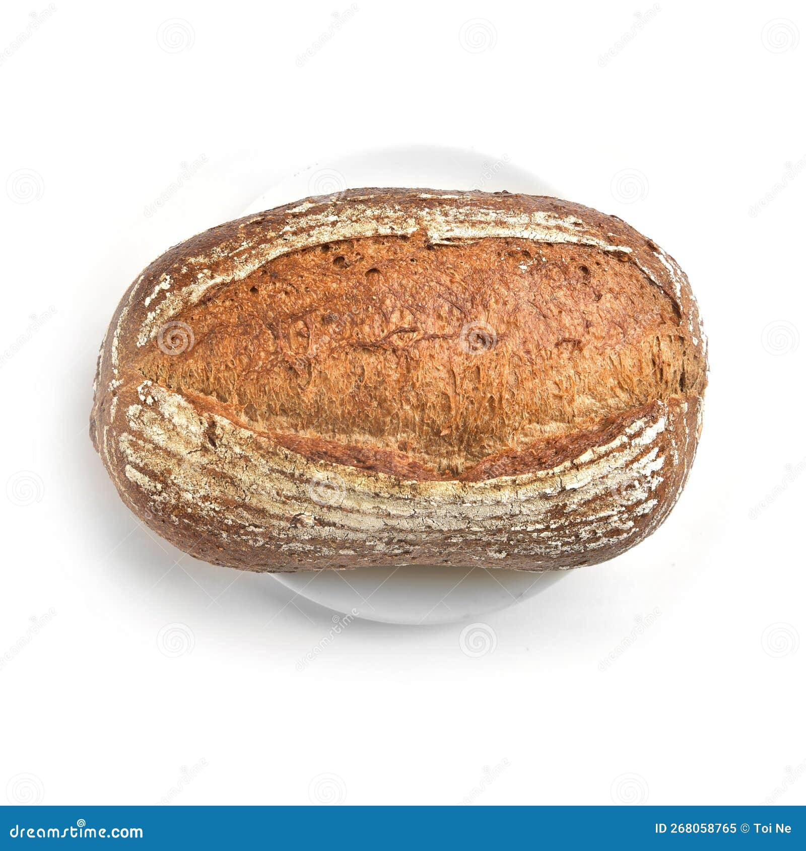 Whole Wheat Bread on White Plate and Background Stock Image - Image of ...