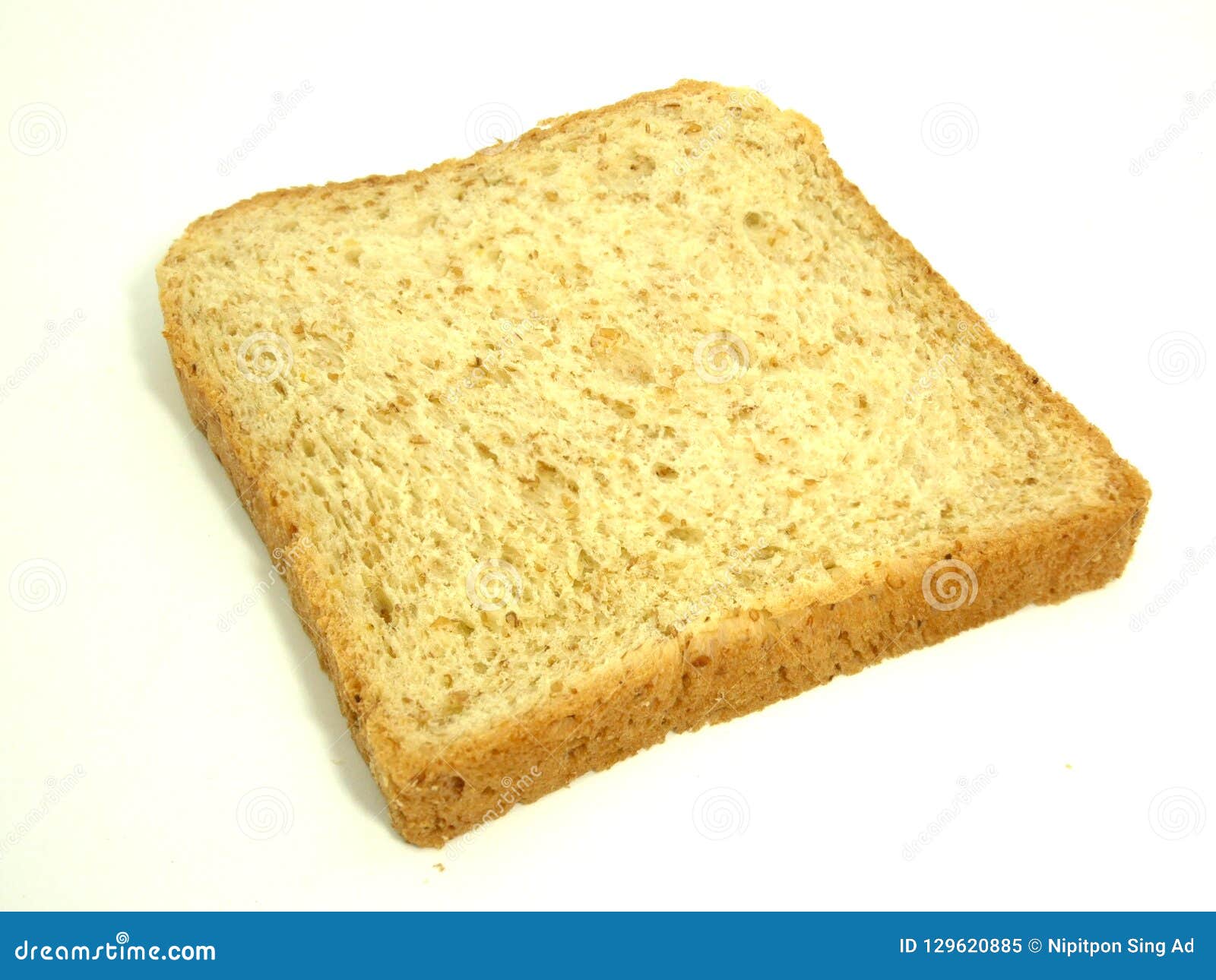 Whole Wheat Bread on a White Background Stock Image - Image of closeup ...