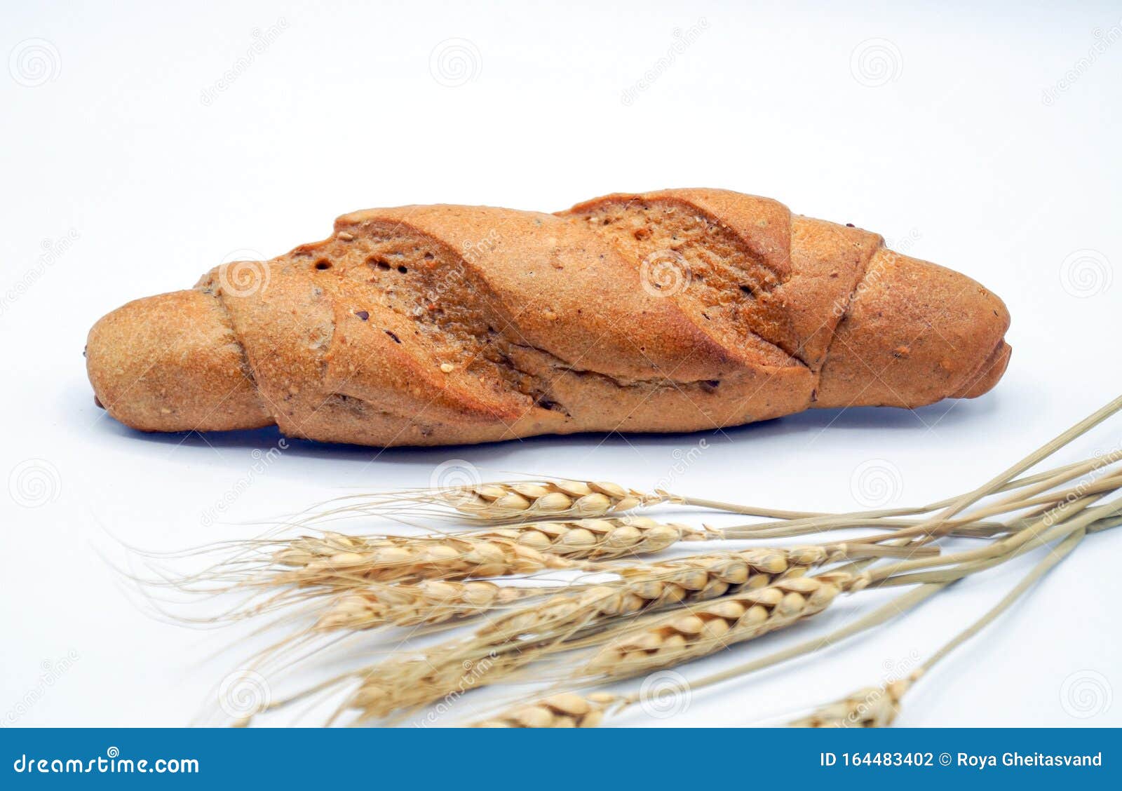 Whole Wheat Bread on White Background Stock Photo - Image of wheat ...