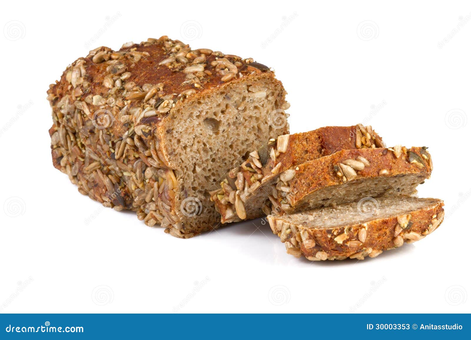Wheat Bread on White Background Stock Image - Image of diet, freshness ...