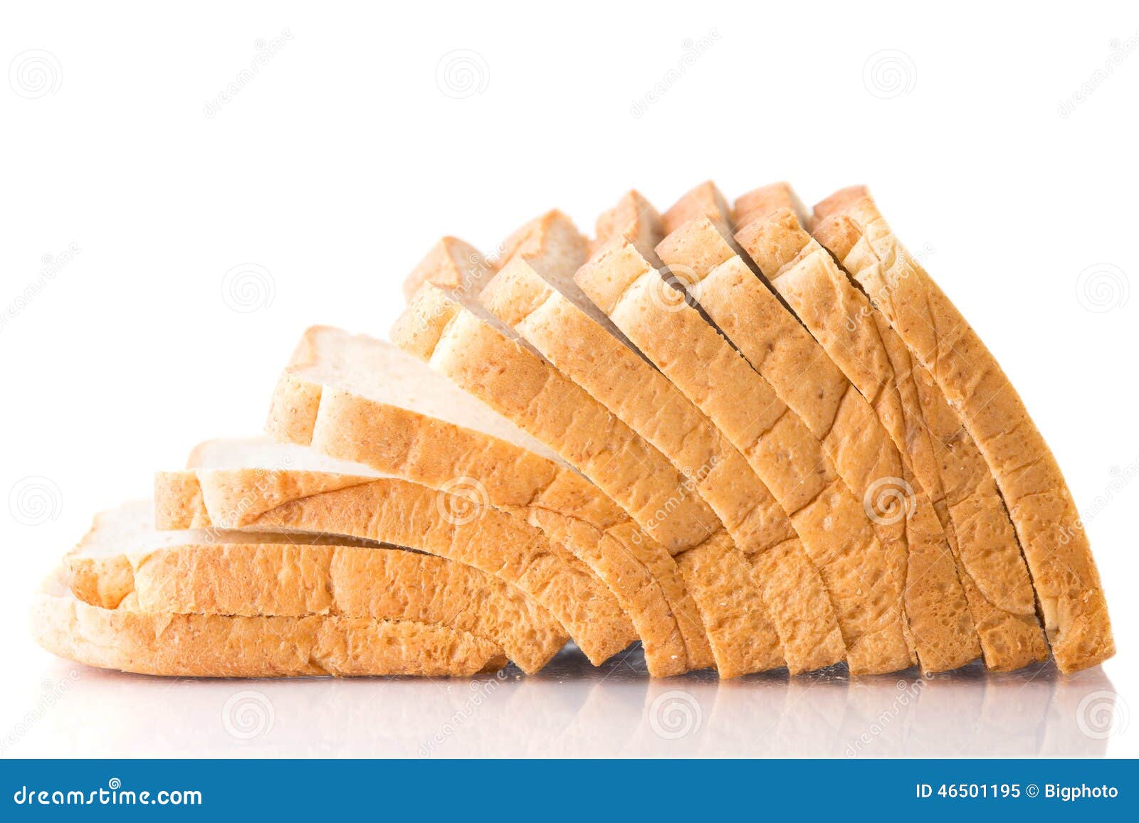 Whole Wheat Bread on a White Background Stock Image - Image of food ...
