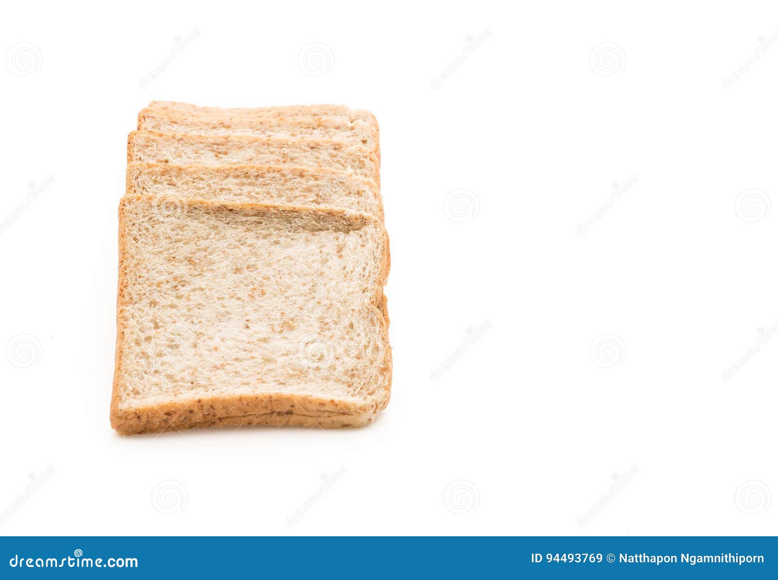 Whole wheat bread on white stock image. Image of background - 94493769