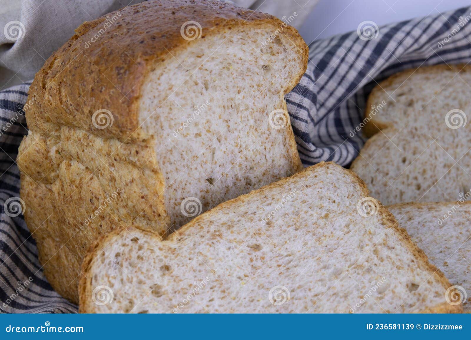 Whole Wheat Bread on White Background Stock Image - Image of background ...