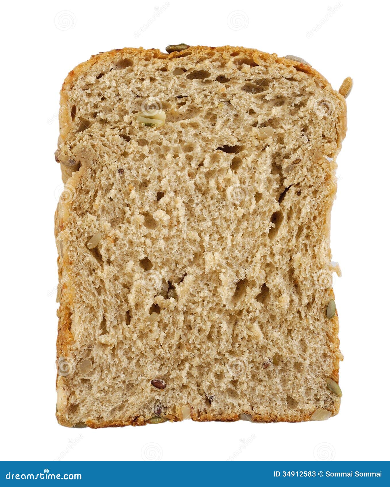 Whole Wheat Bread on White Background Stock Image - Image of fresh ...