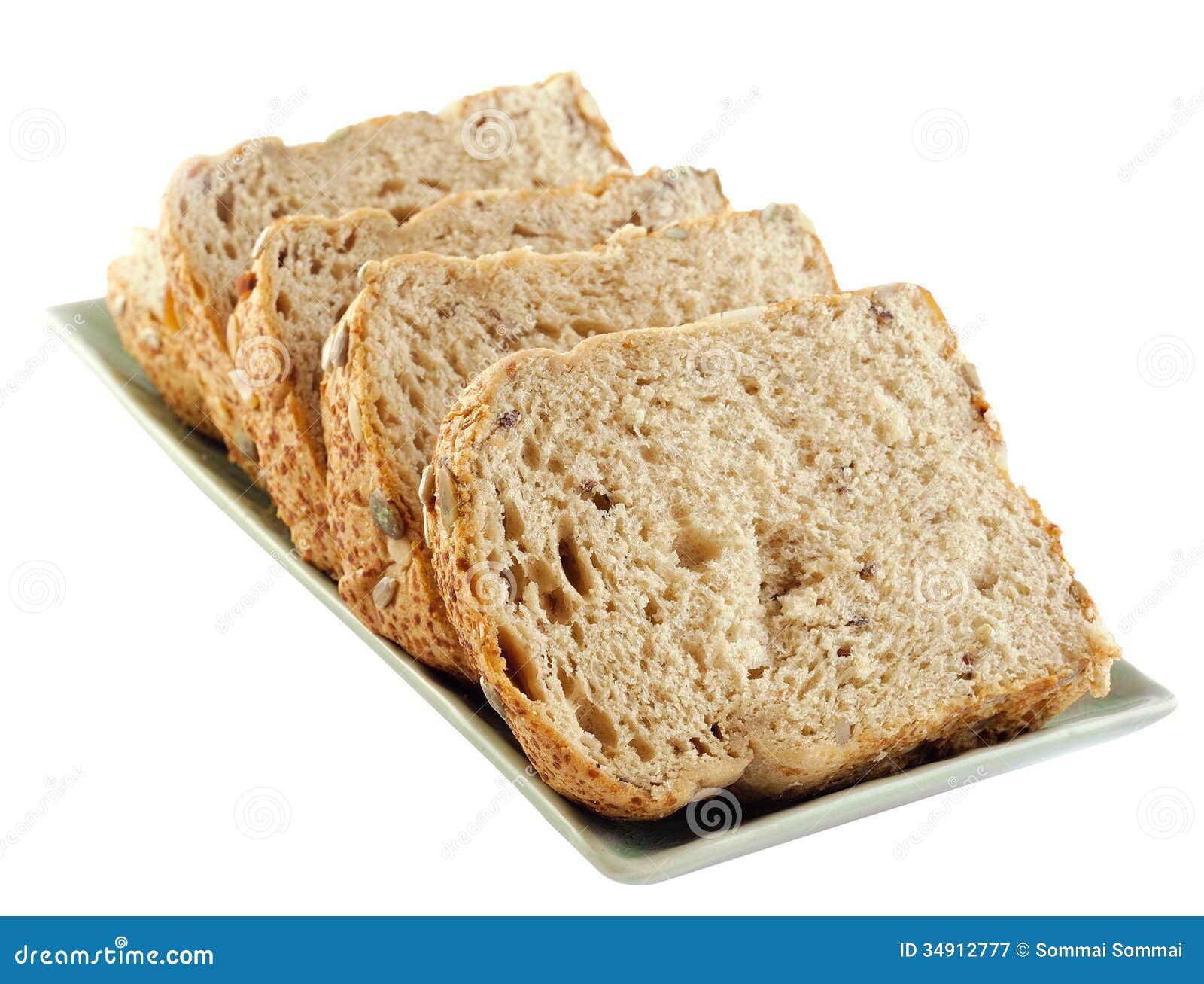 Whole Wheat Bread on White Background Stock Image - Image of crusty ...