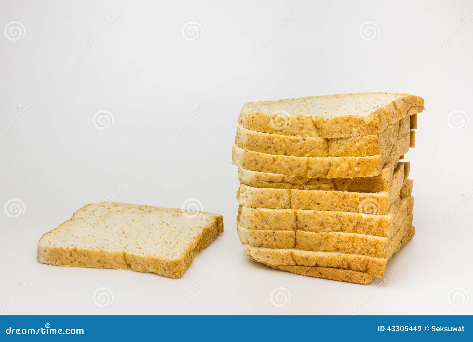 Whole Wheat Bread on White Background Stock Image - Image of lifestyle ...