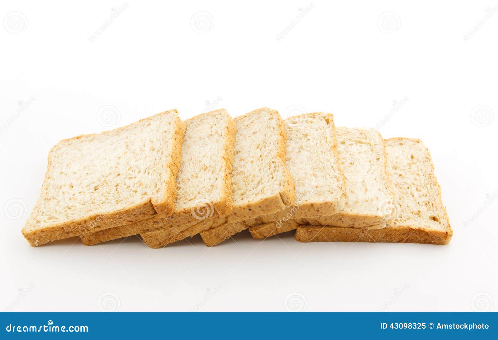 Whole Wheat Bread on White Background Stock Image - Image of diet ...